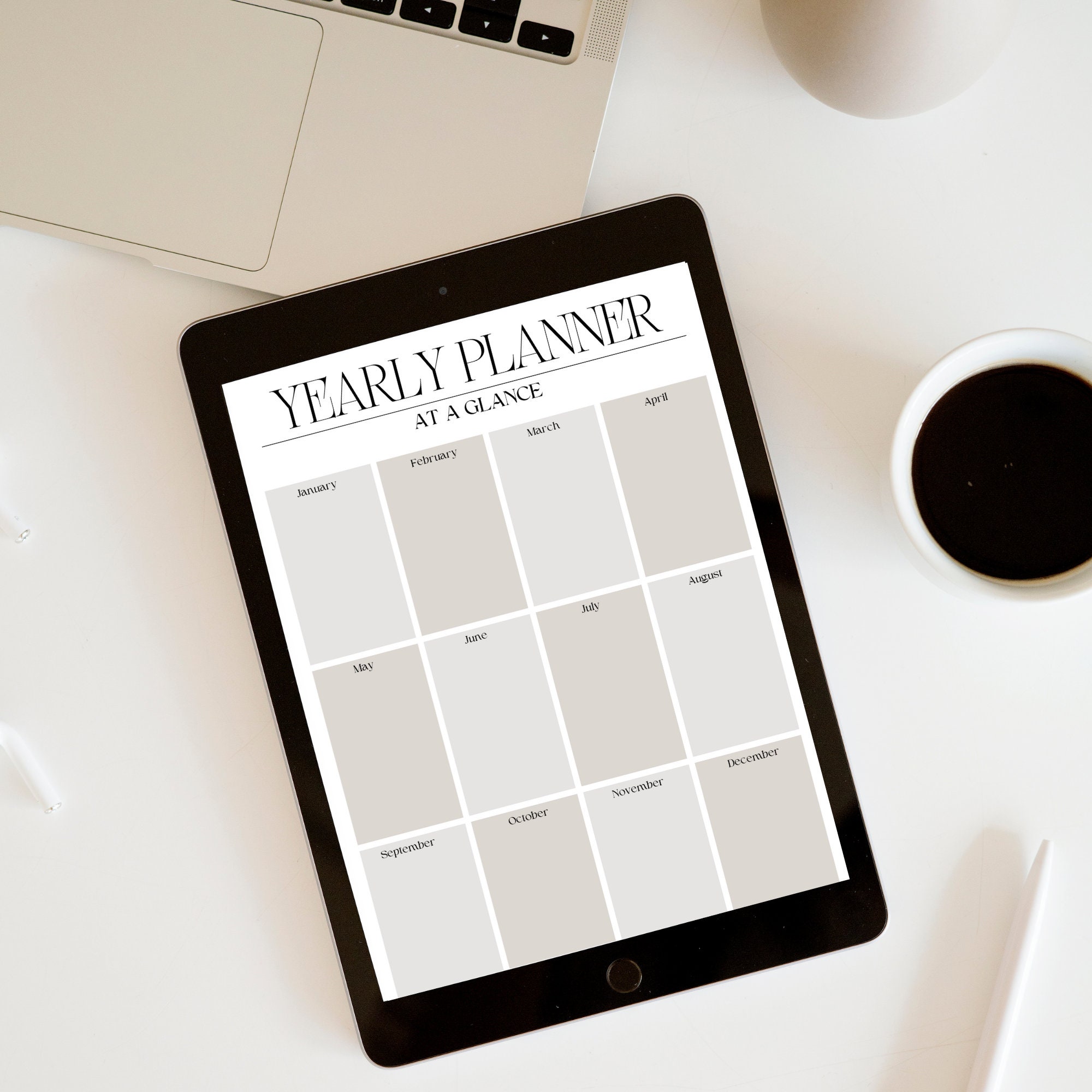 Yearly Planner Year at A Glance Year Overview Fillable Planner ...