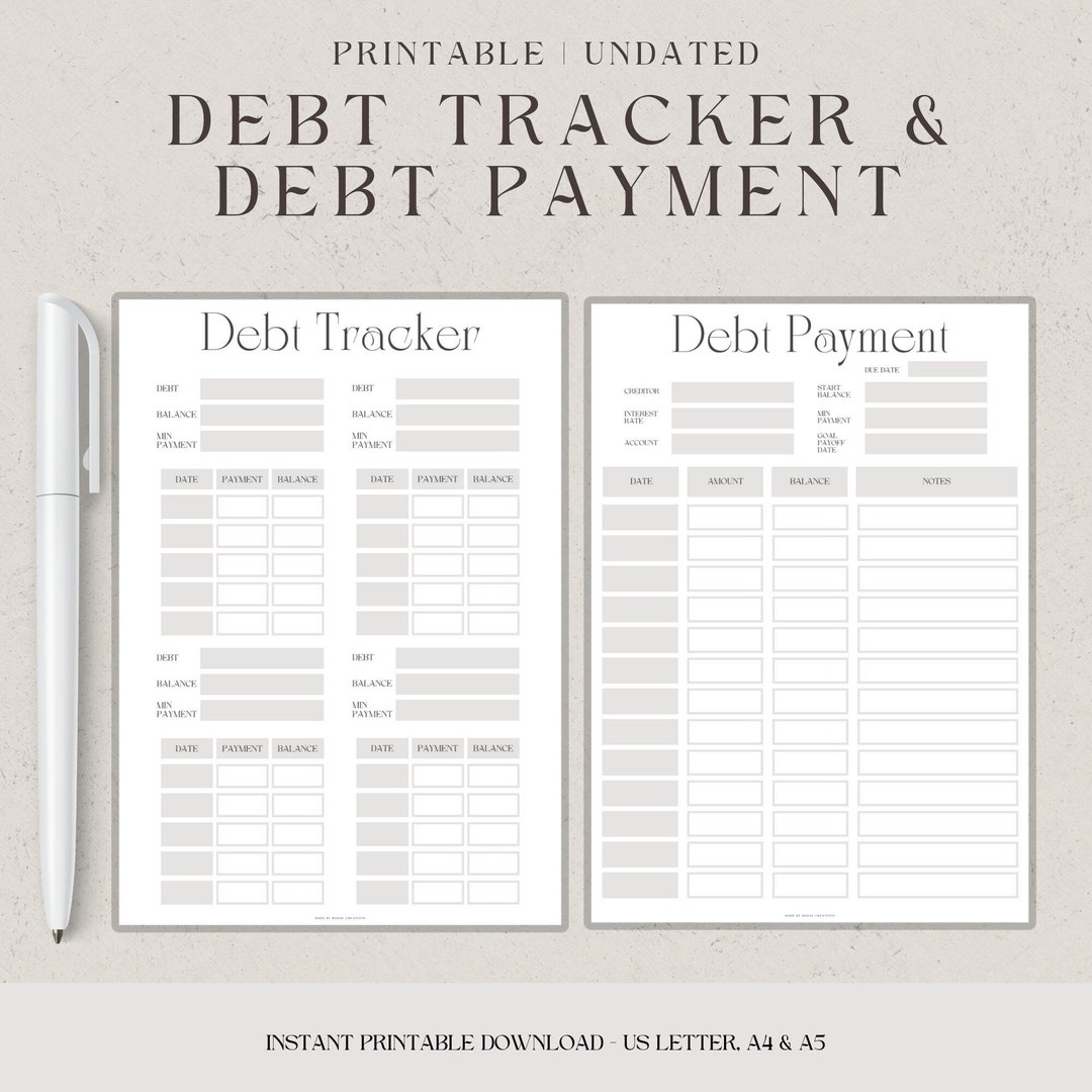 Debt Tracker Printable | Debt Payment | Debt Snowball Tracker | Debt ...