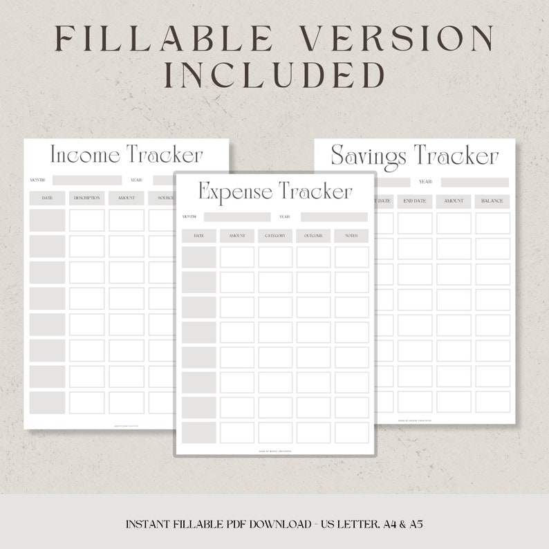 Income, Expense & Savings Tracker | Budget Saving | Finance Planner ...