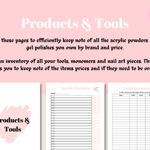 Nail Tech A4 Daily & Monthly Appointment Inventory Tracker Digital ...