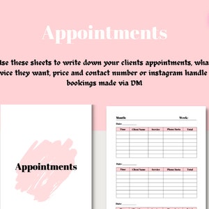 Nail Tech A4 Daily & Monthly Appointment Inventory Tracker Digital ...