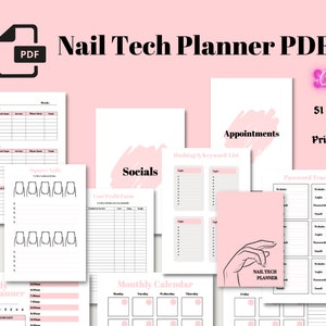 Nail Tech A4 Daily & Monthly Appointment Inventory Tracker Digital ...