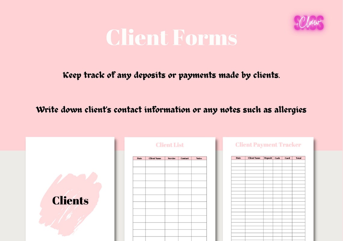 Nail Tech A4 Daily & Monthly Appointment Inventory Tracker - Etsy