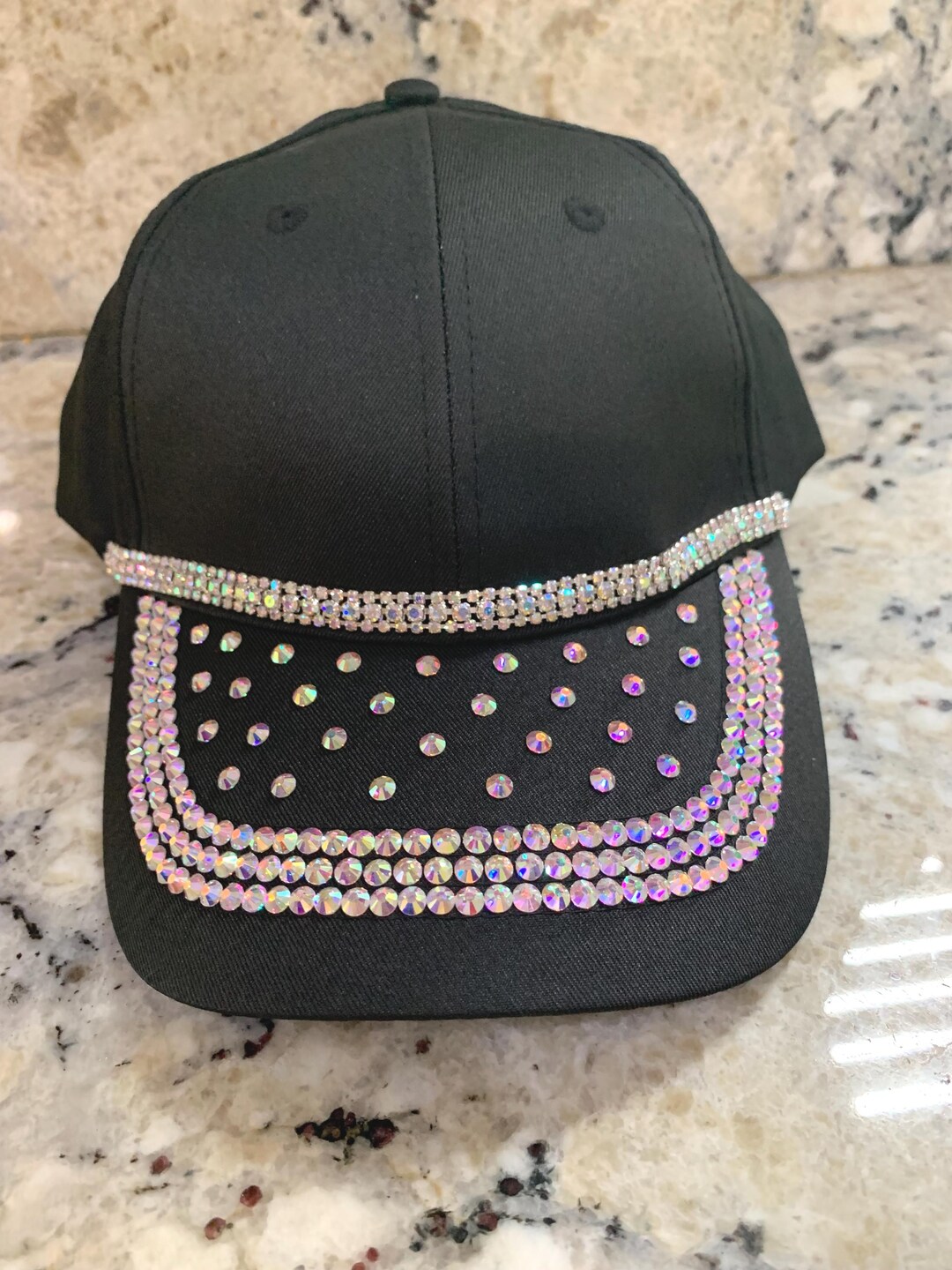 Iridescent Rhinestone Cap - Etsy