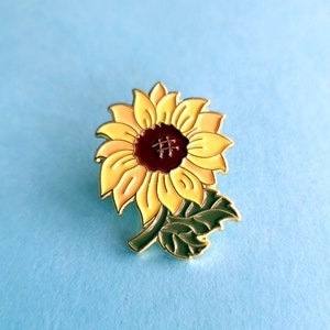 Sunflower Lapel Pin Sunflower Enamel Pin Floral Design - Etsy