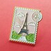 Paris Stamp Enamel Pins Pink Stamp Lapel Pins Paris Gifts - Etsy