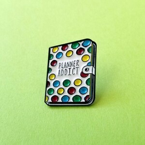 Notebook Lapel Pins, Book Enamel Pin, Planner Notebook Enamel Pins ...