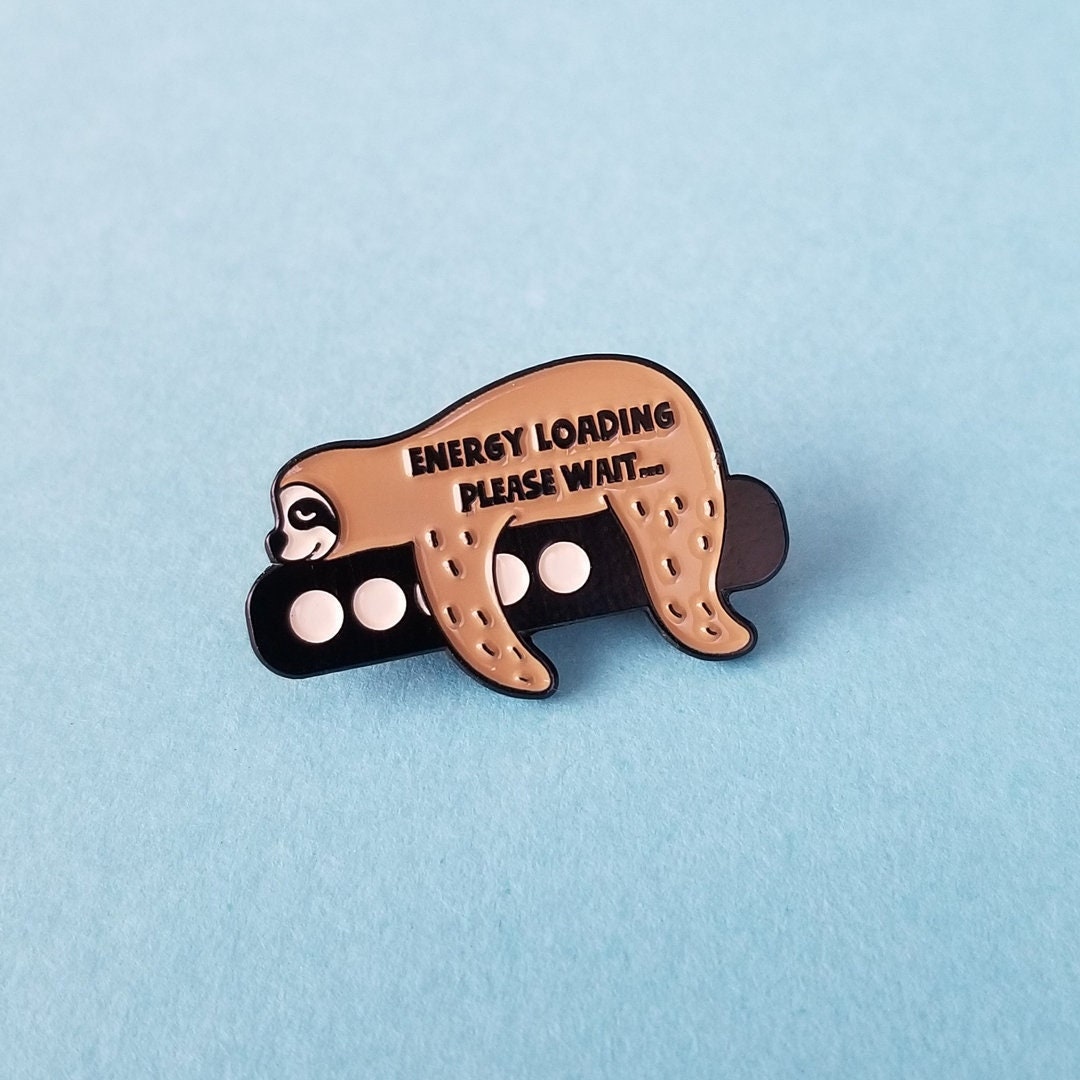 Sloth Enamel Pin, Funny Enamel Pin, Cute Sloth Enamel Pin, Lapel Pin ...
