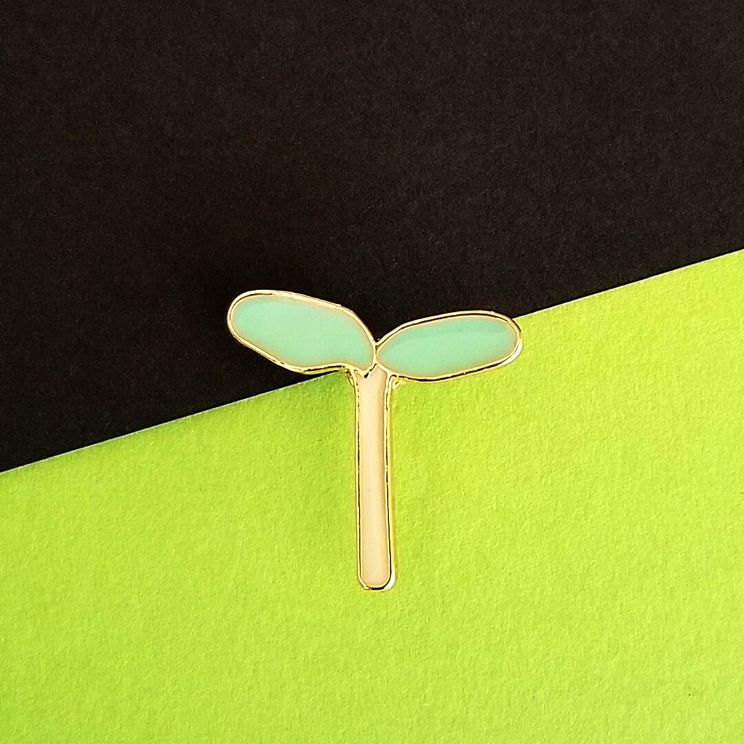 Adorable Sprout Enamel Pin, Sprout Enamel Pin, Cute Lapel Pin, Plant ...