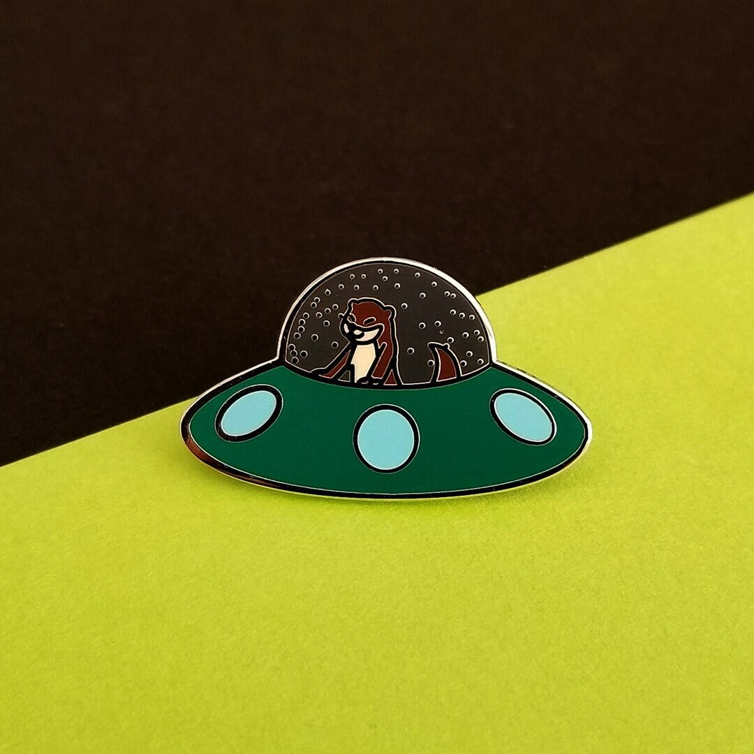 Alien Enamel Pin, Spaceship Enamel Pin, UFO Enamel Pin, Spaceship Lapel Pin, Unique Enamel Pin ...
