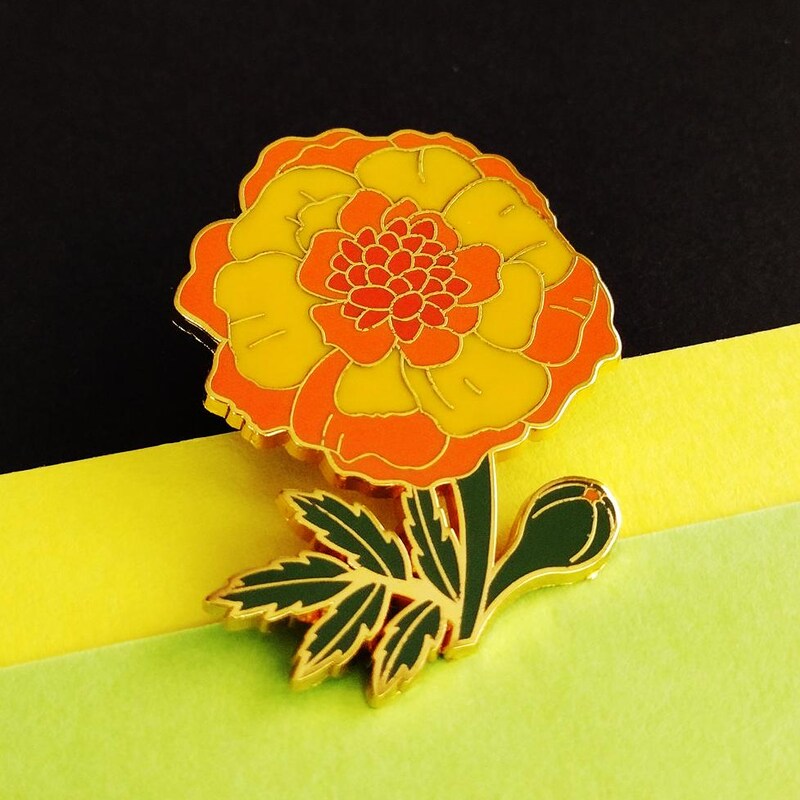 Flower Enamel Pin - Etsy