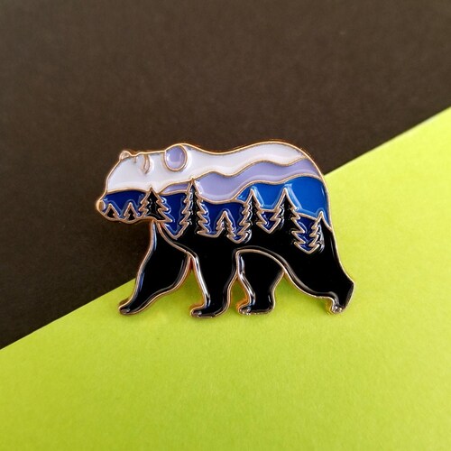 Bear Head Lapel Pin CC542 Wilderness and Woodland Animals - Etsy