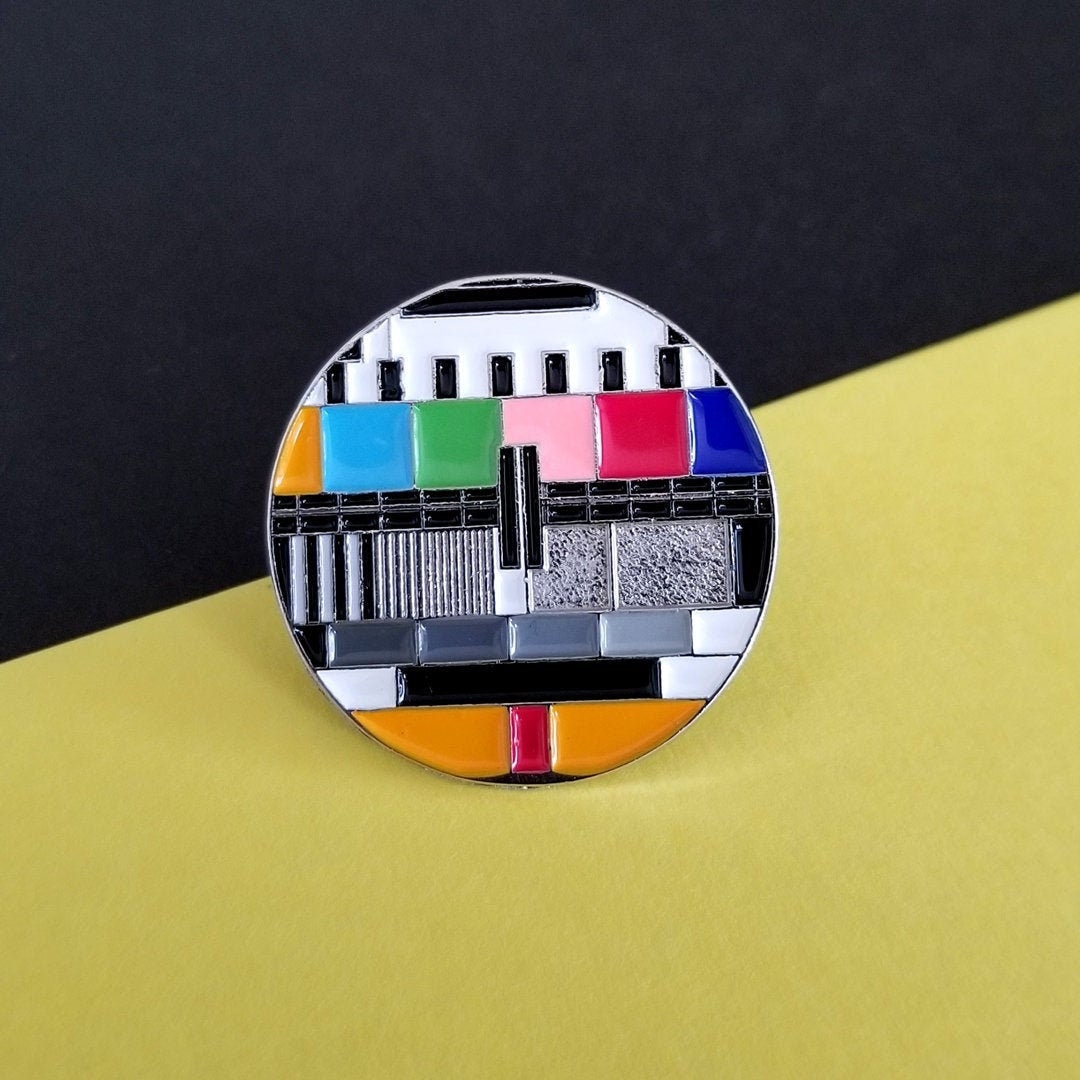 Television Test Color Enamel Pin, TV Enamel Pin, Retro TV Enamel Pins ...