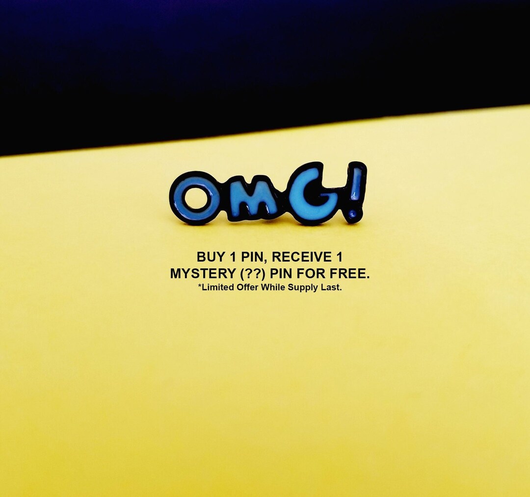 OMG Enamel Pin Baby Blue Pin Enamel Cute Enamel Pin in Light Blue OMG ...