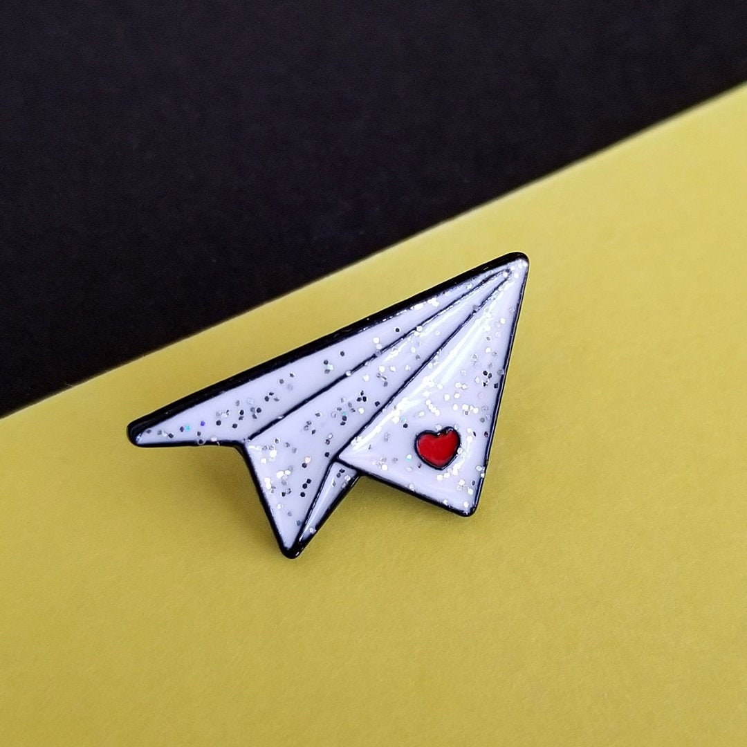 Airplane Enamel Pin, Flying Enamel Pins, Airplane Love Lapel Pin Badge ...