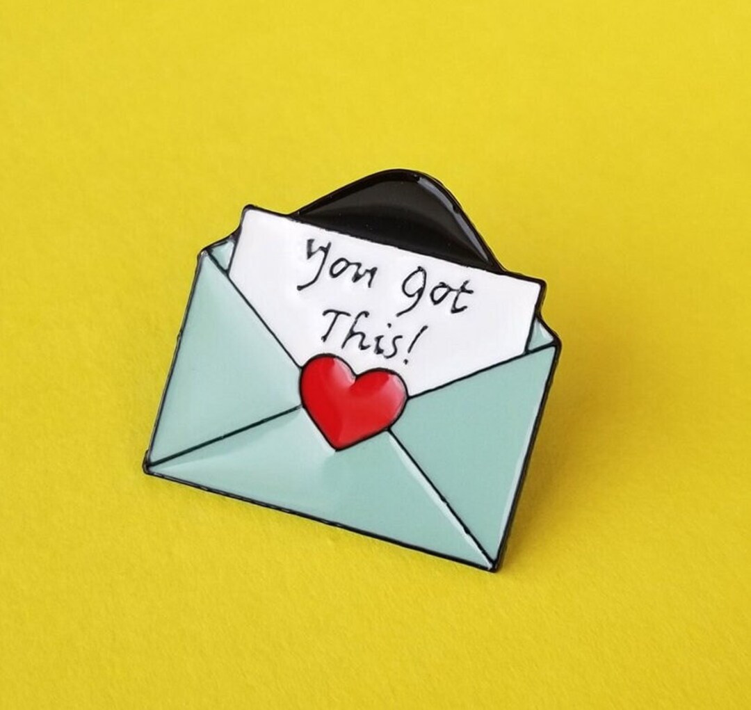 Letter With a Heart Enamel Pin, Love Letter Enamel Pins, Love Envelope ...