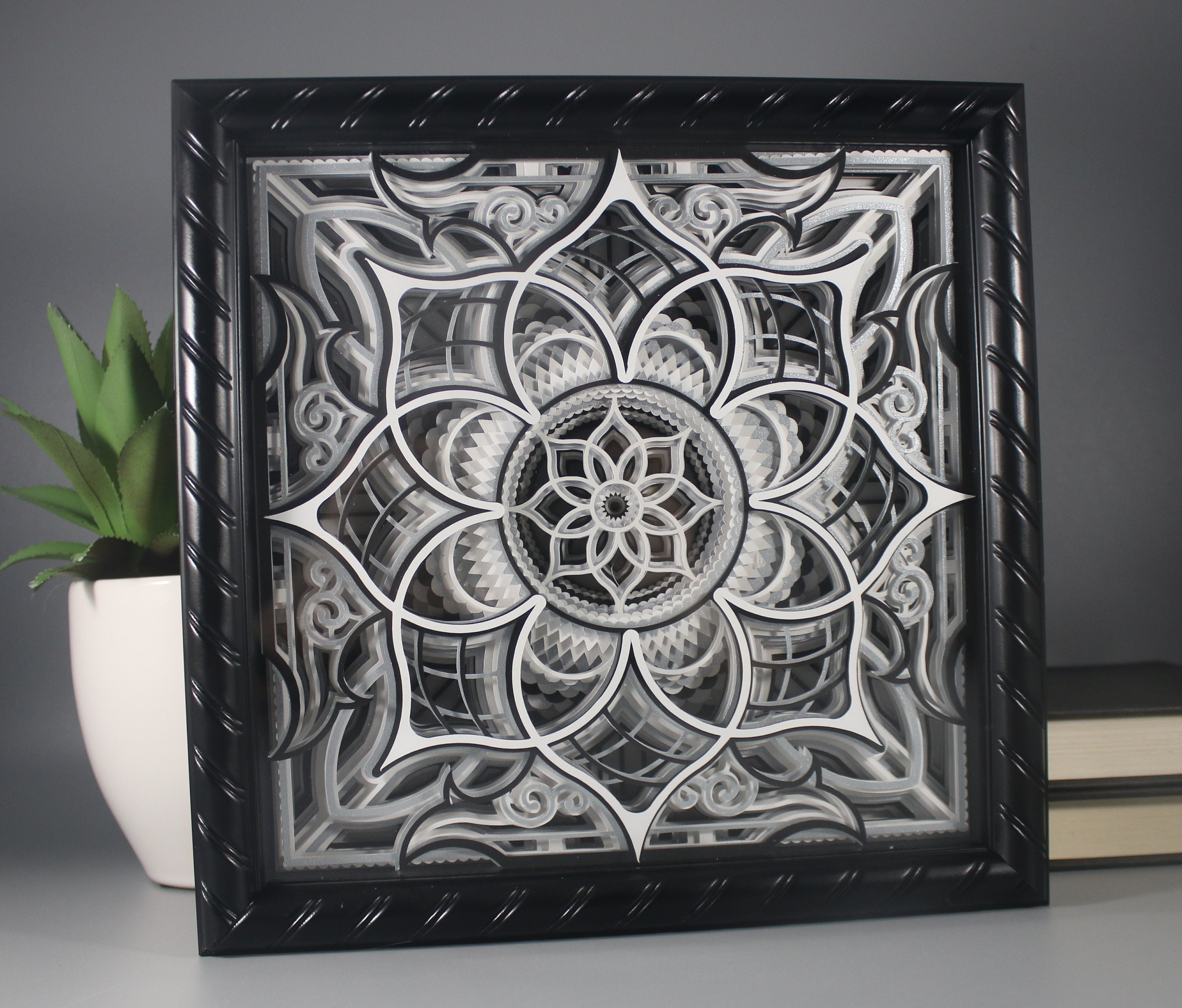 3D Layered Mandala, Mandala Wall Art, Paper Mandala, Framed Mandala ...