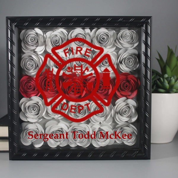 Firefighter Shadowbox - Etsy