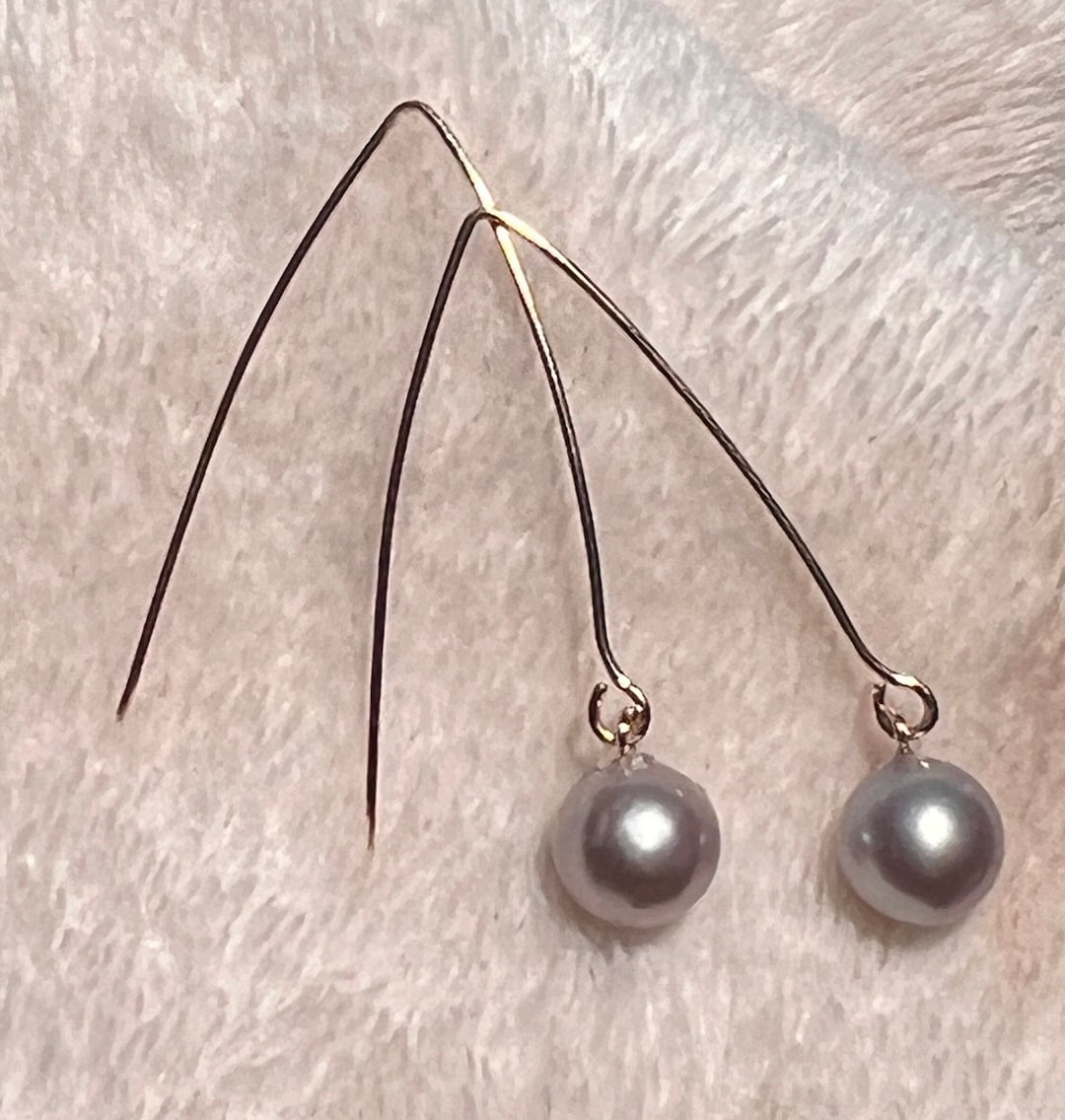 French Wire Fresh Water Silver Pearls Dangle Earrings-free SHIPPING - Etsy