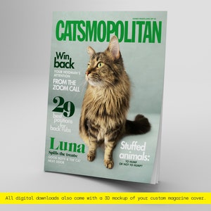 Custom Pet Magazine Cover | Digital or Framed | for Cats | Perfect Gift ...
