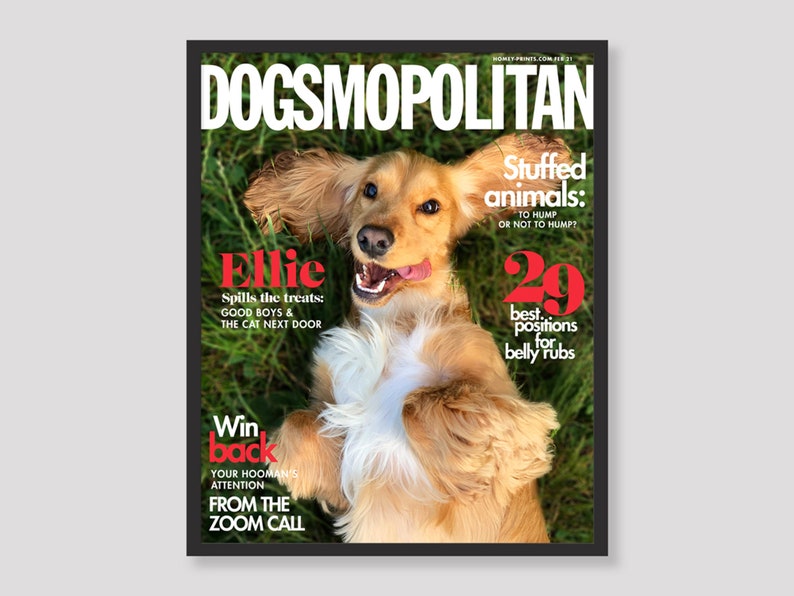 Custom Pet Magazine Cover Digital or Framed for Dogs and - Etsy