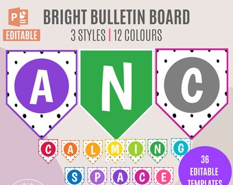 Bulletin Board Banner Bright Bunting Classroom Banner Bright Dotty ...