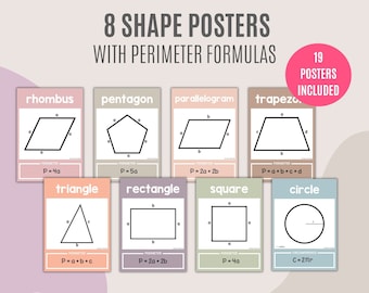 Perimeter Formula Posters Set of 8 Posters Geometry - Etsy