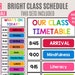 Bright Class Schedule | Editable Powerpoint Schedule Cards Ready-to ...