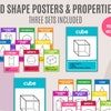 3D Shapes Poster Set | 3D Objects | Bright Classroom Decor | Printable ...