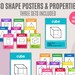 2D Shapes Poster Set | Bright Classroom Decor | Printable Shape Posters ...