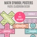 Pastel Math Symbols | Math Operations Posters | Educational Wall Art ...
