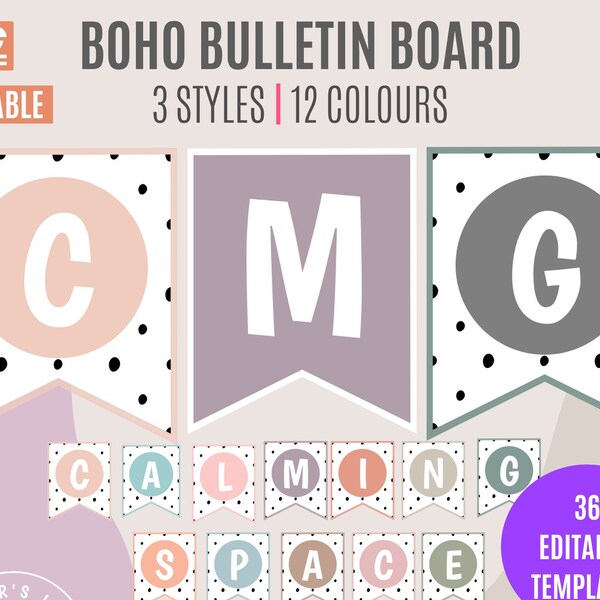 Bulletin Board Banner Bright Bunting Classroom Banner Bright Dotty ...