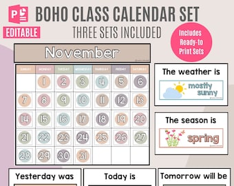 Classroom Calendar and Weather Display SIMPLE BOHO - Etsy