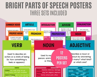 The Eight Parts of Speech Teaching/learning Visual - Etsy Canada