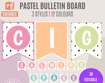 Bulletin Board Banner Bright Bunting Classroom Banner Bright Dotty ...