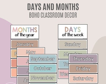 Calm Classroom Months and Days of the Week - Etsy