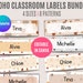 Editable Classroom Labels | Canva Template | Boho Classroom | Rectangle ...