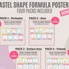 2D Shape Poster Bundle 2 Pack | Shape Poster Sets With Formulas for ...