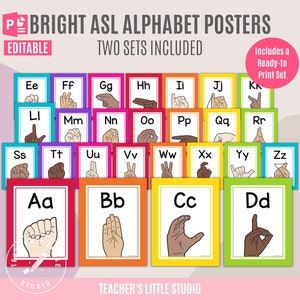 ASL Alphabet Posters | Printable Classroom Alphabet | Editable ASL ...