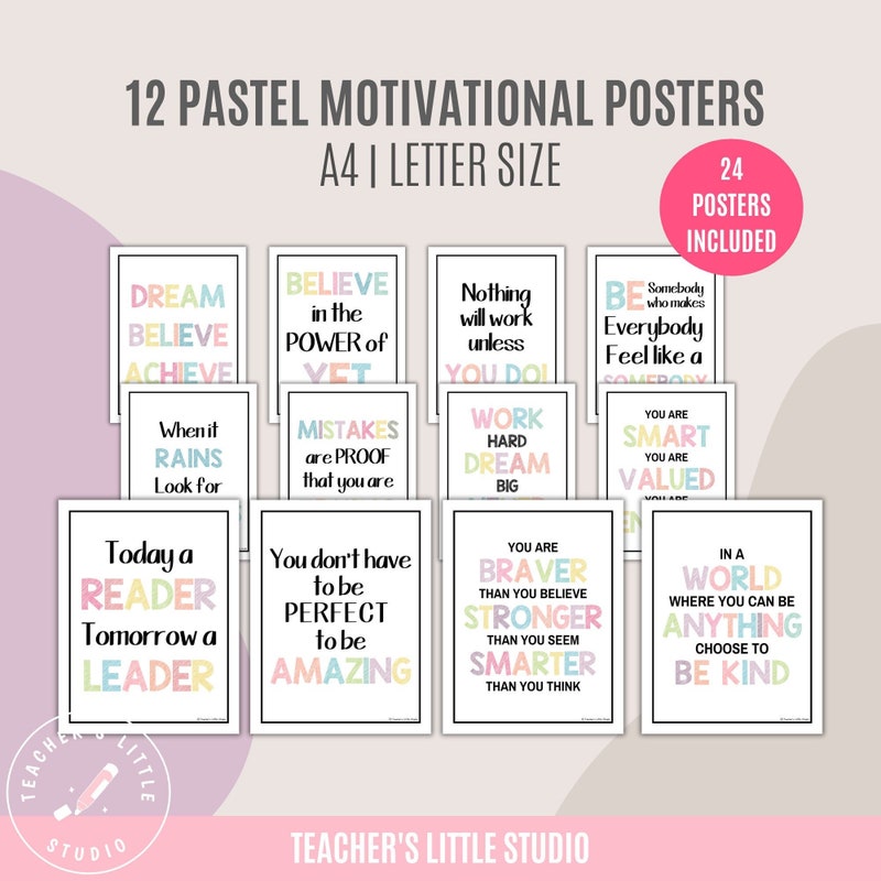 Positive Classroom Posters - Etsy