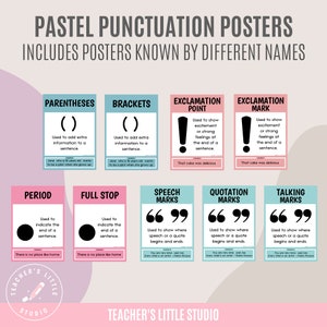 Pastel Punctuation Posters | Educational Posters | English Posters ...