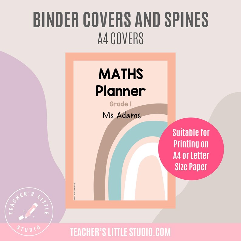 Boho Binder Covers and Spines | Boho Rainbow Binder Labels | Editable ...