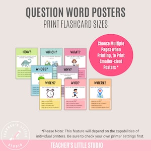 Question Word Poster Set | WH Question Visual Aids | ESL Grammar ...
