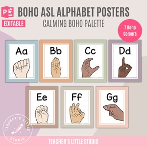 ASL Alphabet Posters | Printable Classroom Alphabet | Editable ASL ...