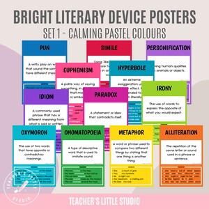 Literary Devices Posters | Figurative Language Set | English Posters ...