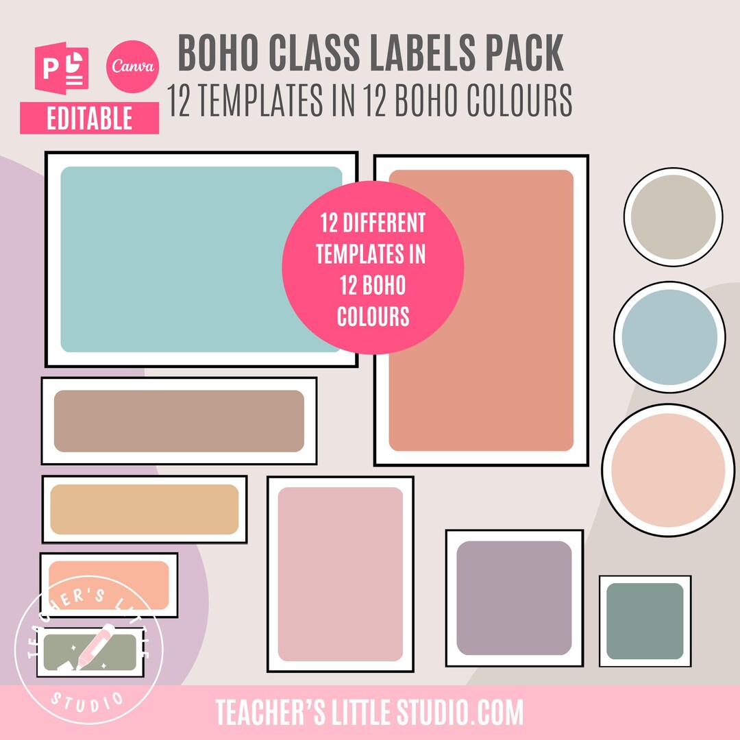 Boho Classroom Labels | Editable in Canva and Powerpoint | Name Tags ...