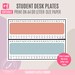 Boho Student Desk Plates Boho Rainbow Labels Editable in Powerpoint ...