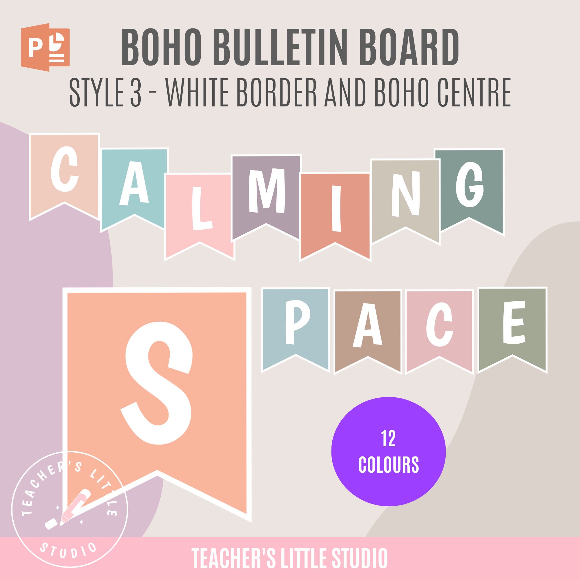 Bulletin Board Banner Boho Bunting Classroom Banner Boho Dotty ...