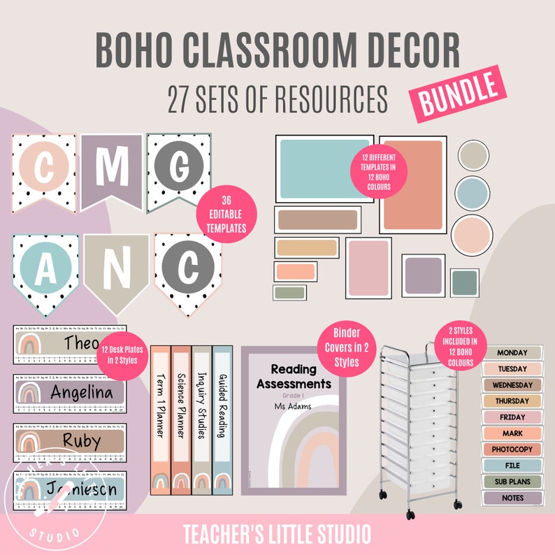 Boho Classroom Decor BUNDLE Calming Classroom Decor - Etsy Australia