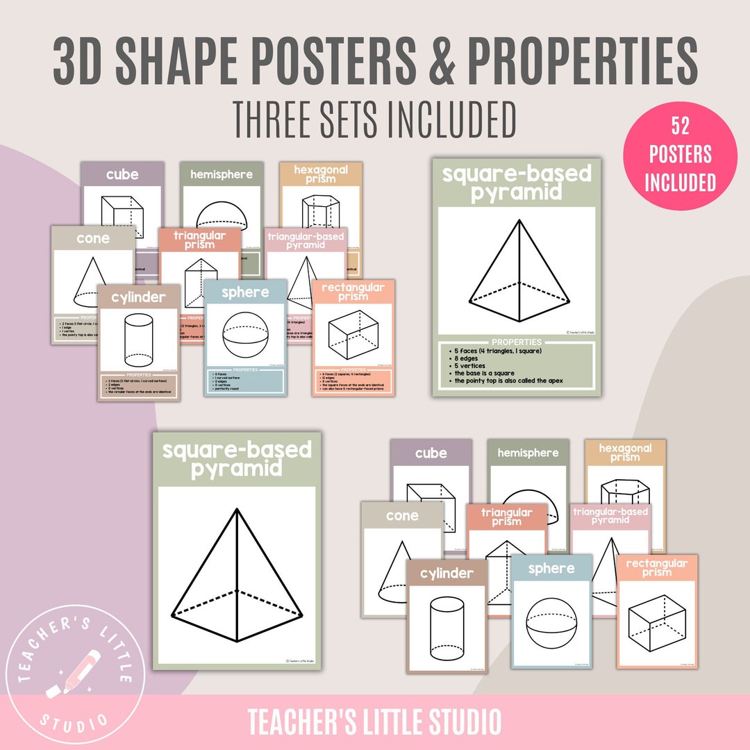 3D Shape Poster Sets With Properties | Printable Shape Posters With ...